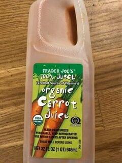 Trader Joe's Organic Carrot Juice - 240 ml, Nutrition Information | Innit