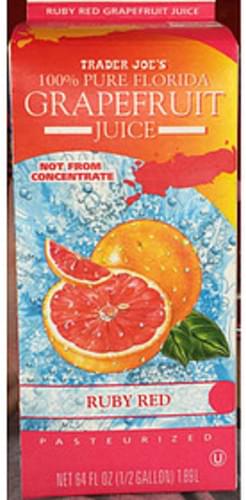 Trader Joe's Ruby Red 100% Pure Florida Grapefruit Juice - 240 ml, Nutrition Information | Innit