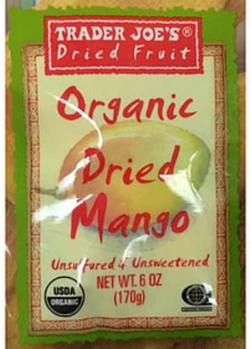 Trader Joe's Organic Dried Mango - 40 g, Nutrition Information | Innit
