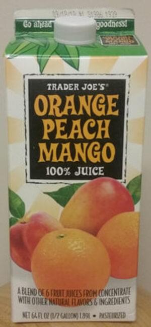 Trader Joe's Orange Peach Mango 100% Juice - 240 ml, Nutrition Information | Innit