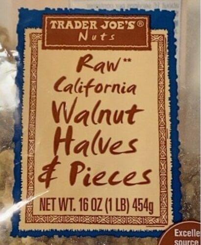 Trader Joe's Raw Halves & Pieces California Walnuts - 30 g, Nutrition Information | Innit