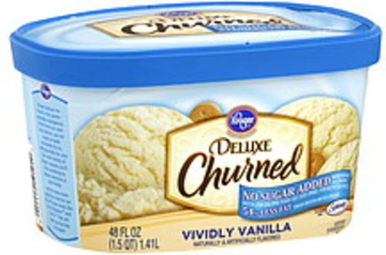 Kroger Reduced Fat No Sugar Added Vividly Vanilla Ice Cream 48 Oz