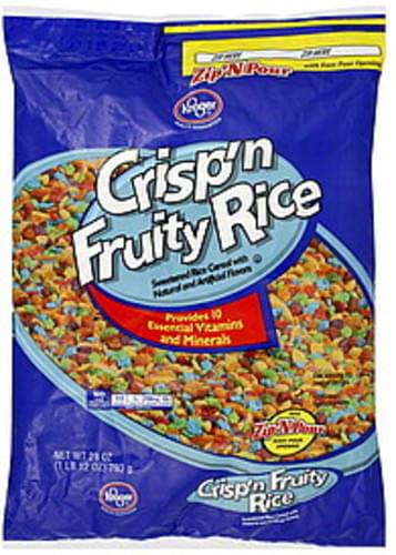 Kroger Crisp'n Fruity Rice Cereal - 28 oz, Nutrition Information | Innit