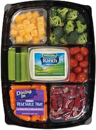 Dining In Gourmet W/Turkey Bites & Colby-Jack Cheese Vegetable Tray ...