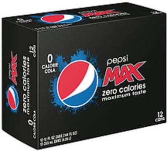Pepsi Max 12 Fl Oz Cola - 12 pkg, Nutrition Information | Innit