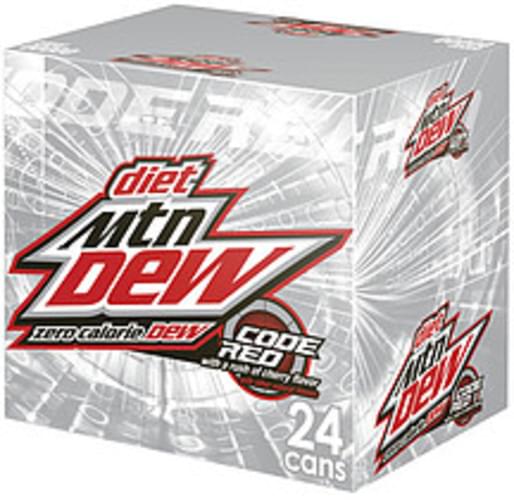 Mountain Dew Diet Code Red 12 Fl Oz Soda - 24 pkg, Nutrition ...