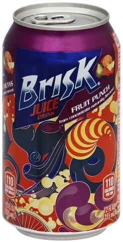Brisk Fruit Punch Juice Drink - 12 oz, Nutrition Information | Innit
