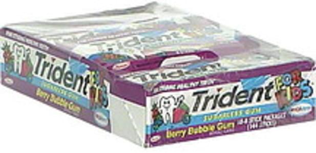 Trident for Kids, Berry Bubble Gum Gum - 4 ea, Nutrition Information ...