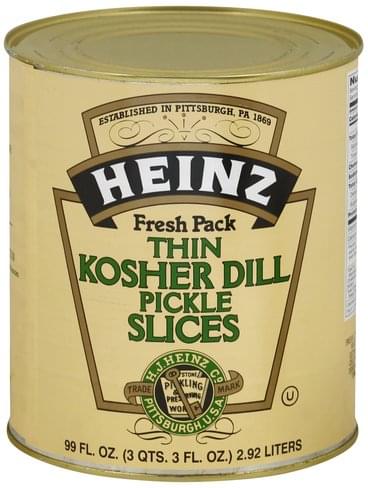 Heinz Kosher Dill, Thin Pickle Slices - 99 oz, Nutrition Information ...