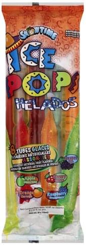 SnowTime Assorted Fruit Flavors Ice Pops - 8 ea, Nutrition Information ...