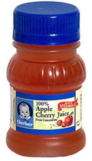 Gerber Apple Cherry 100% Juice - 4 oz, Nutrition Information | Innit