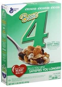 Basic 4 Multigrain, with Fruit & Almonds Cereal - 16 oz, Nutrition ...