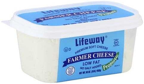 Lifeway Premium Soft Cheese, Low Fat, No Salt Added, Farmer Cheese - 16 ...
