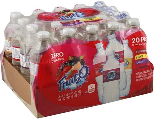 Fruit2o Purified, Assorted, 20 Pack Water Beverage - 20 ea, Nutrition ...