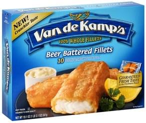 Van de Kamps Beer Battered Fish Fillets - 10 ea, Nutrition Information ...