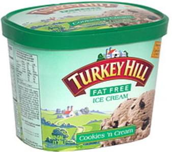 Turkey Hill Cookies'n Cream, Fat Free Ice Cream - 0.5 gl, Nutrition ...