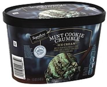 Signature Select Mint Cookie Crumble Ice Cream - 1.5 QT, Nutrition ...