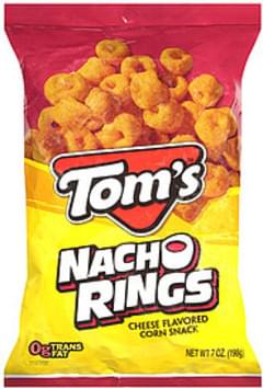 Tom's Corn Snack Nacho Rings Cheese Flavored - 7 oz, Nutrition ...