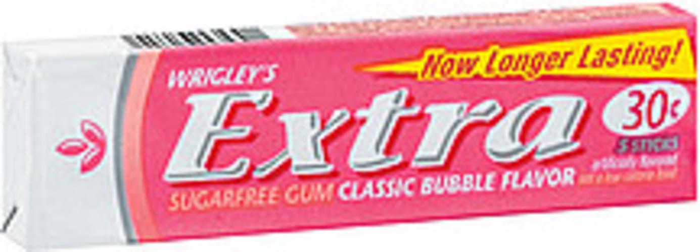 Extra Classic Bubble Sugar Free Chewing Gum - 5, Nutrition Information ... Extra Classic Bubble Sugar Free Chewing Gum - 5, Nutrition Information ...