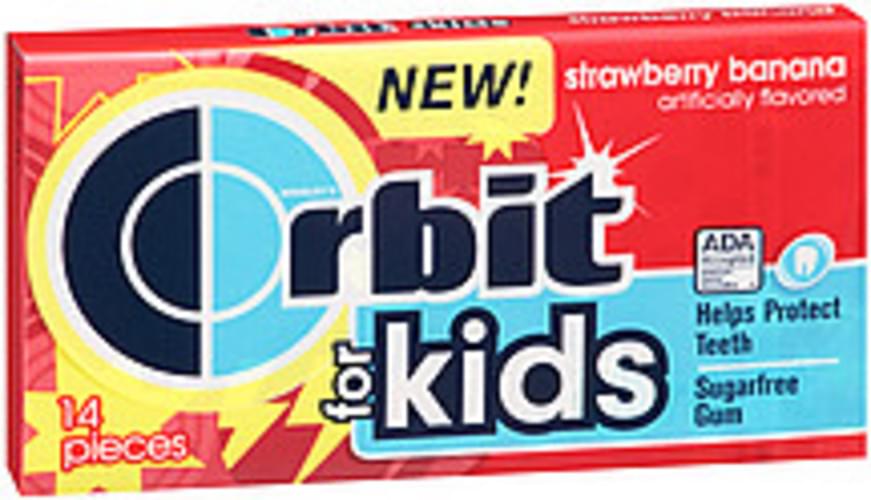 Orbit For Kids Strawberry Banana Sugarfree Chewing Gum - 14, Nutrition ...