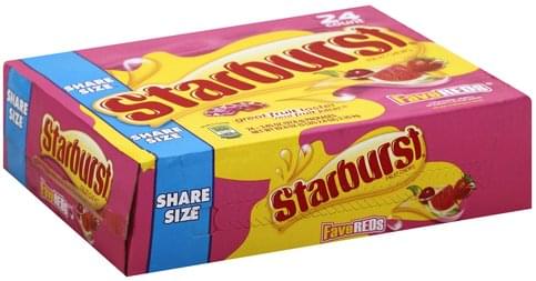 Starburst Fave Reds, Share Size Fruit Chews - 24 ea, Nutrition ...