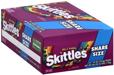 Skittles Bite Size, Wild Berry, Share Size Candies - 24 ea, Nutrition ...