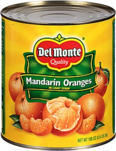 Del Monte In Light Syrup Mandarin Oranges - 106 oz, Nutrition ... Del Monte In Light Syrup Mandarin Oranges - 106 oz, Nutrition ...