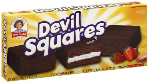 Little Debbie Devil Squares Cakes - 10 ea, Nutrition Information | Innit