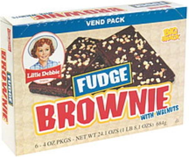 Little Debbie Vend Pack Fudge Brownie with Walnuts - 6 ea, Nutrition ...