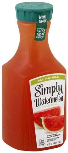 Simply All Natural, Watermelon Juice Drink - 52 oz, Nutrition ...