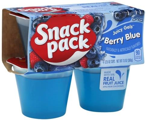 Snack Pack Berry Blue Juicy Gel - 4 ea, Nutrition Information | Innit
