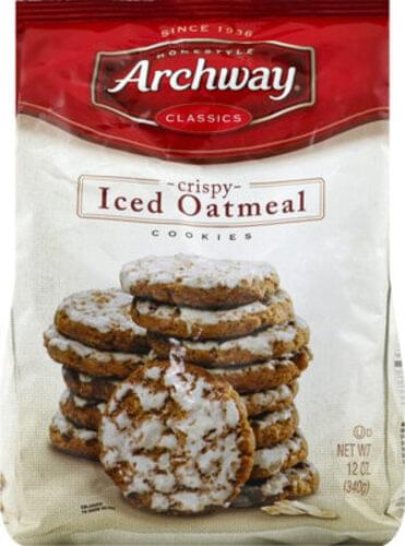 Archway Crispy, Iced Oatmeal Archway Classics Cookies - 1, Nutrition ... Archway Crispy, Iced Oatmeal Archway Classics Cookies - 1, Nutrition ...