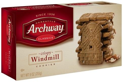 Archway Crispy, Windmill Cookies - 9 oz, Nutrition Information | Innit