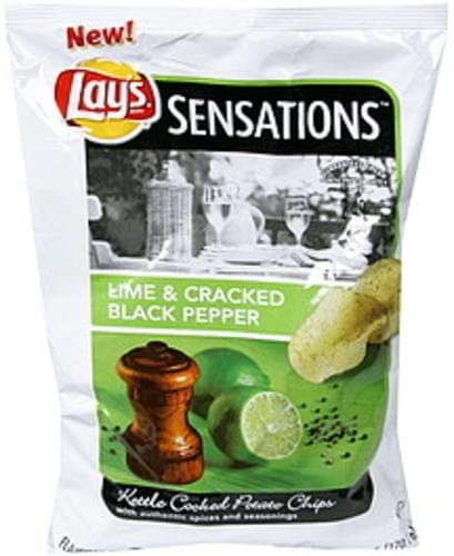 Lays Lime & Cracked Black Pepper Flavored Potato Chips - 6 oz ...