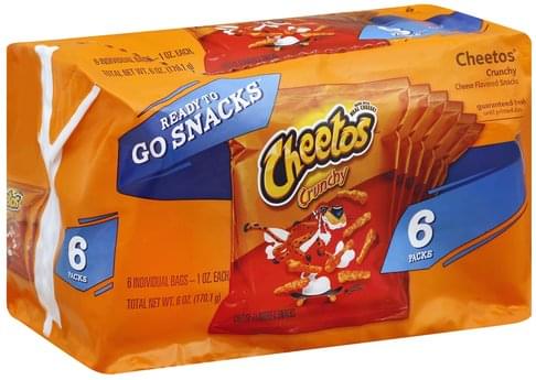 Cheetos Crunchy, 6 Packs Cheese Flavored Snacks - 6 ea, Nutrition ...