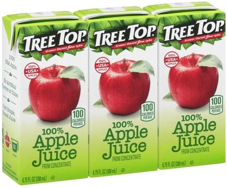 Tree Top from Concentrate 100% Apple Juice - 6.75 oz, Nutrition ...