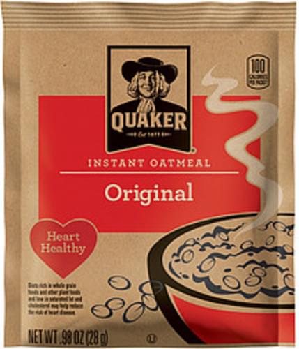 Quaker Oatmeal Original Instant Oatmeal - 0.98 oz, Nutrition ...