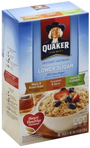 Quaker Lower Sugar Maple Brown Oatmeal Nutrition Facts | Besto Blog
