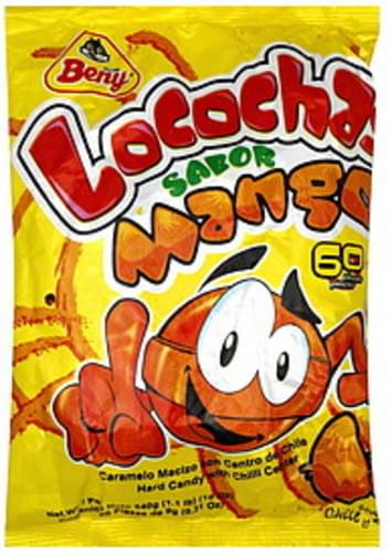 Dulces Beny Mango Locochas 9 Oz Candy - 24 pkg, Nutrition Information ...