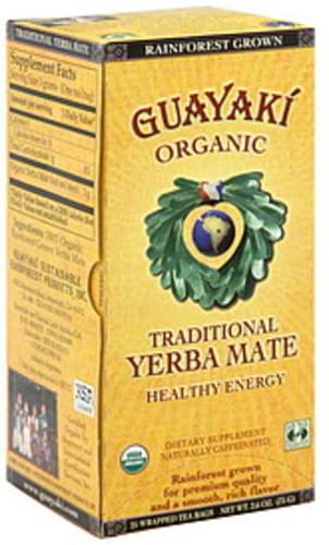 Guayaki Organic Yerba Mate 2 6 Oz Tea Bags 6 Pkg Nutrition