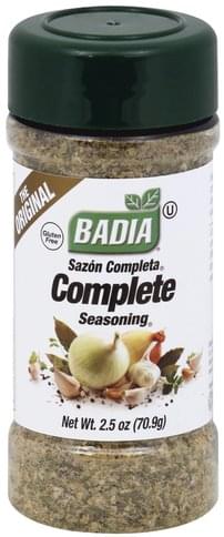 Badia Complete Seasoning - 2.5 oz, Nutrition Information | Innit