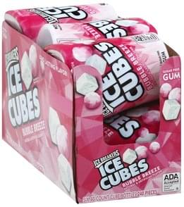 ICE BREAKERS Sugar free, Bubble Breeze, Ice Cubes Gum - 6 ea, Nutrition ...