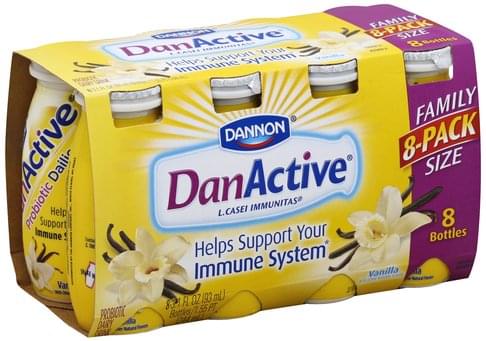 DanActive Vanilla, Family Size 8-Pack Probiotic Dairy Drink - 8 ea ...