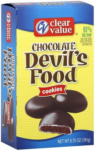 Clear Value Chocolate Devil's Food Cookies - 6.75 oz, Nutrition ...