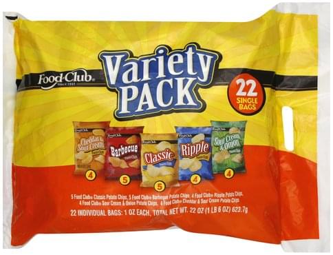 Food Club Single Bags Variety Pack - 22 ea, Nutrition Information | Innit