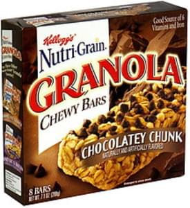 Nutri Grain Chocolatey Chunk Granola Chewy Bars - 8 ea, Nutrition ...