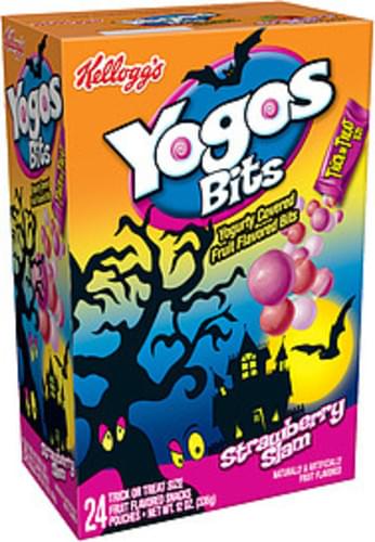 Kellogg's Yogos Bits Strawberry Slam 24 Ct Pouches Fruit Flavored ...