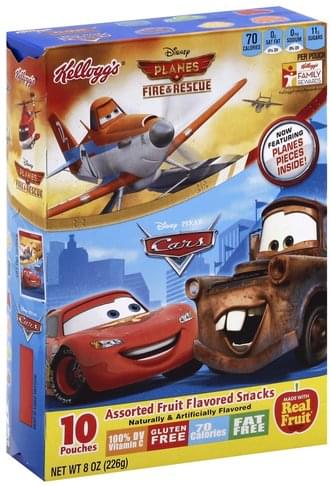 Kelloggs Disney Planes Fire & Rescue/Disney-Pixar Cars, Assorted Fruit ...