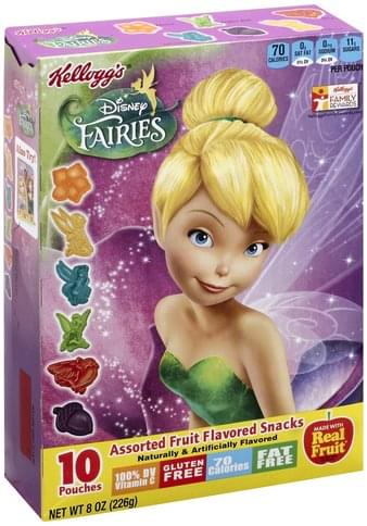 Kelloggs Disney Fairies, Assorted Fruit Flavored Snacks - 10 ea ...