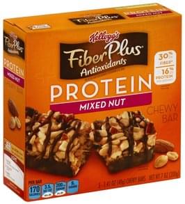 Fiber Plus Protein, Mixed Nut Chewy Bars - 5 ea, Nutrition Information ...